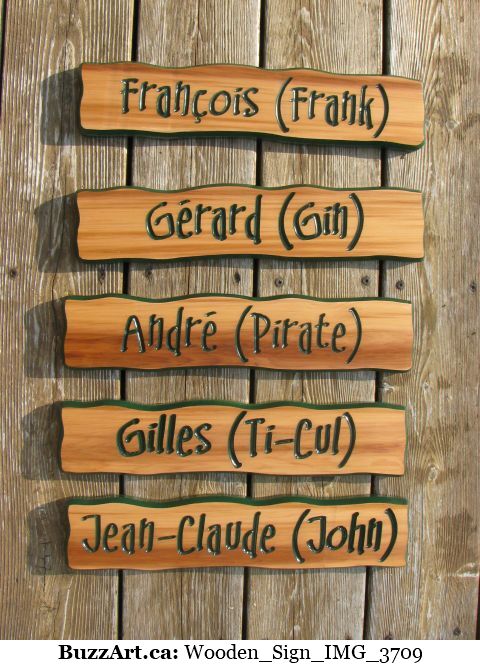 Wooden engraved carved outdoor signs for cottage, home and business ...