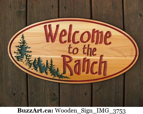 Wooden engraved carved outdoor signs for cottage, home and business ...