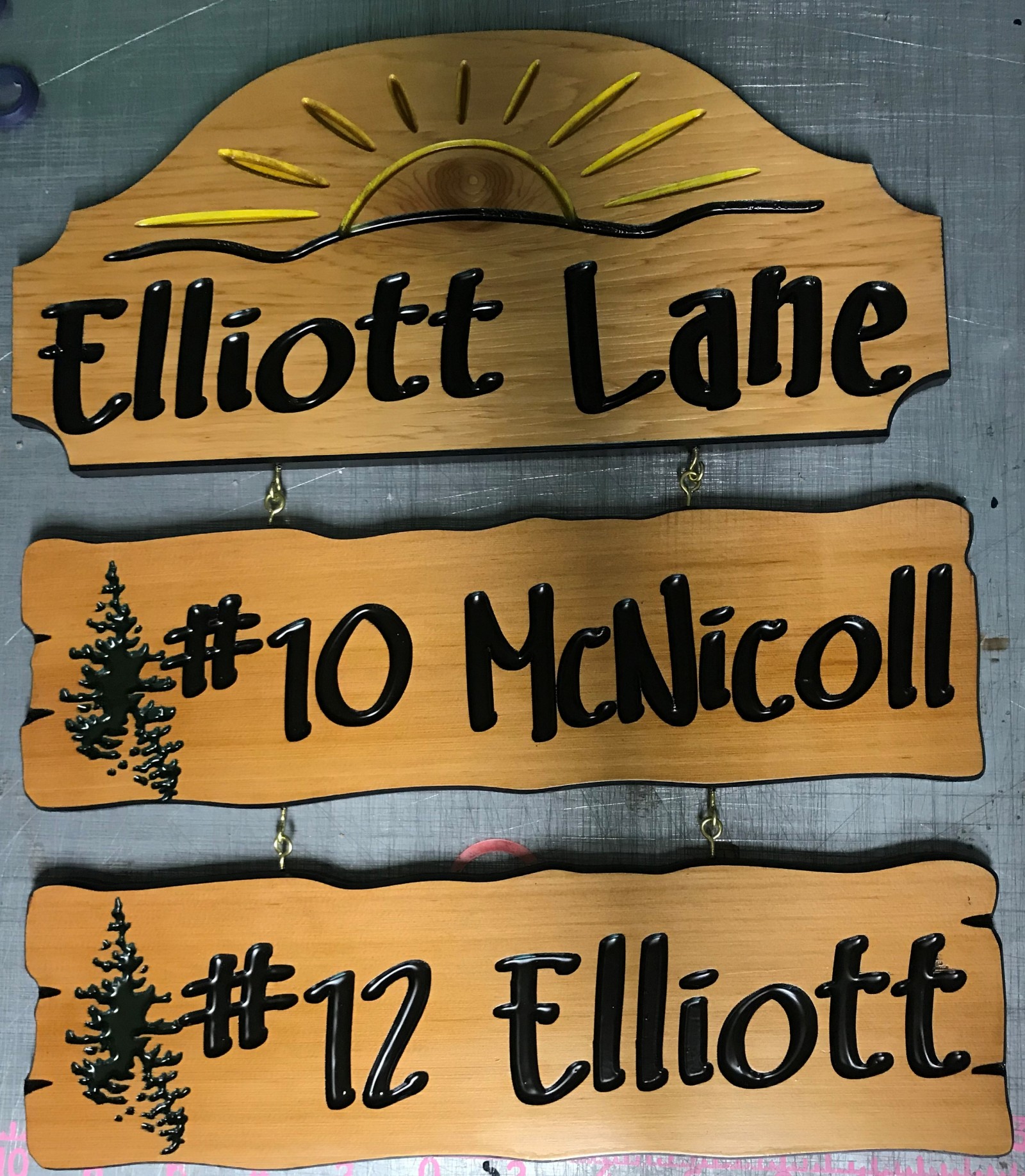 2 sq ft Wood engraved cottage signs and home addresses signs