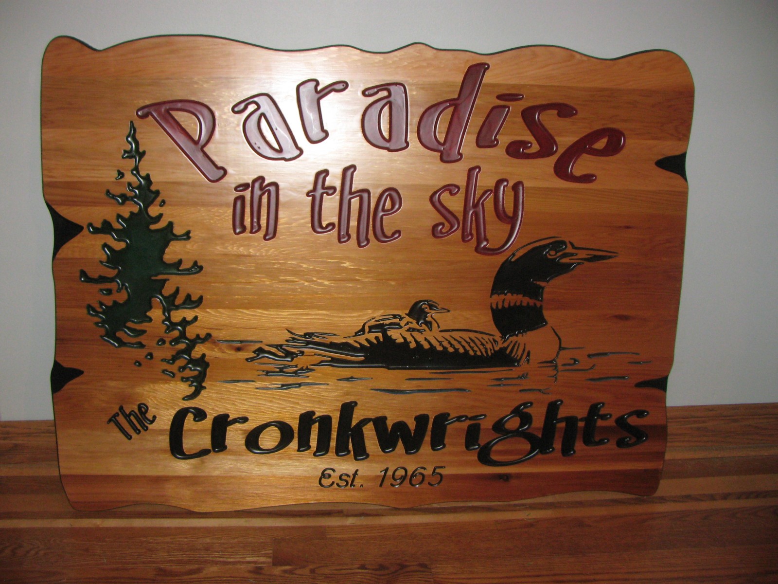Custom wood engraved signs for cottage, home and commercial use