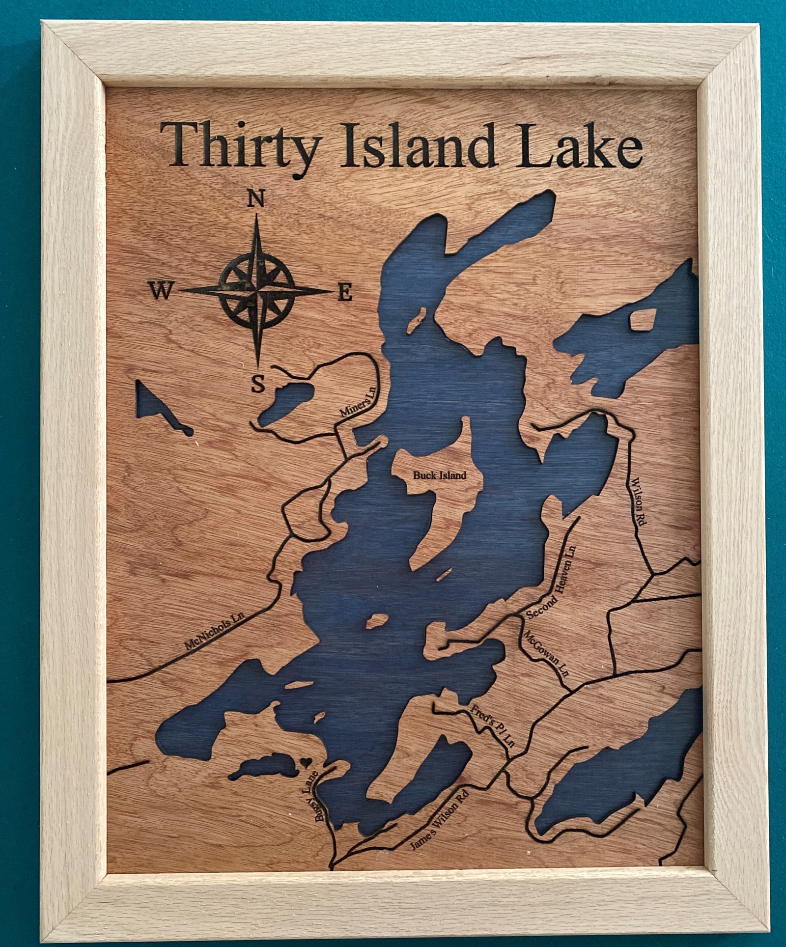 Custom Wooden Lake and City Maps - Buzz Art
