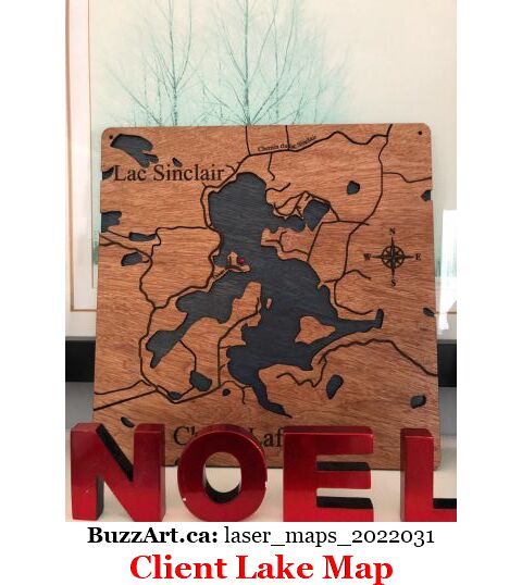 Custom Wooden Lake and City Maps - Buzz Art