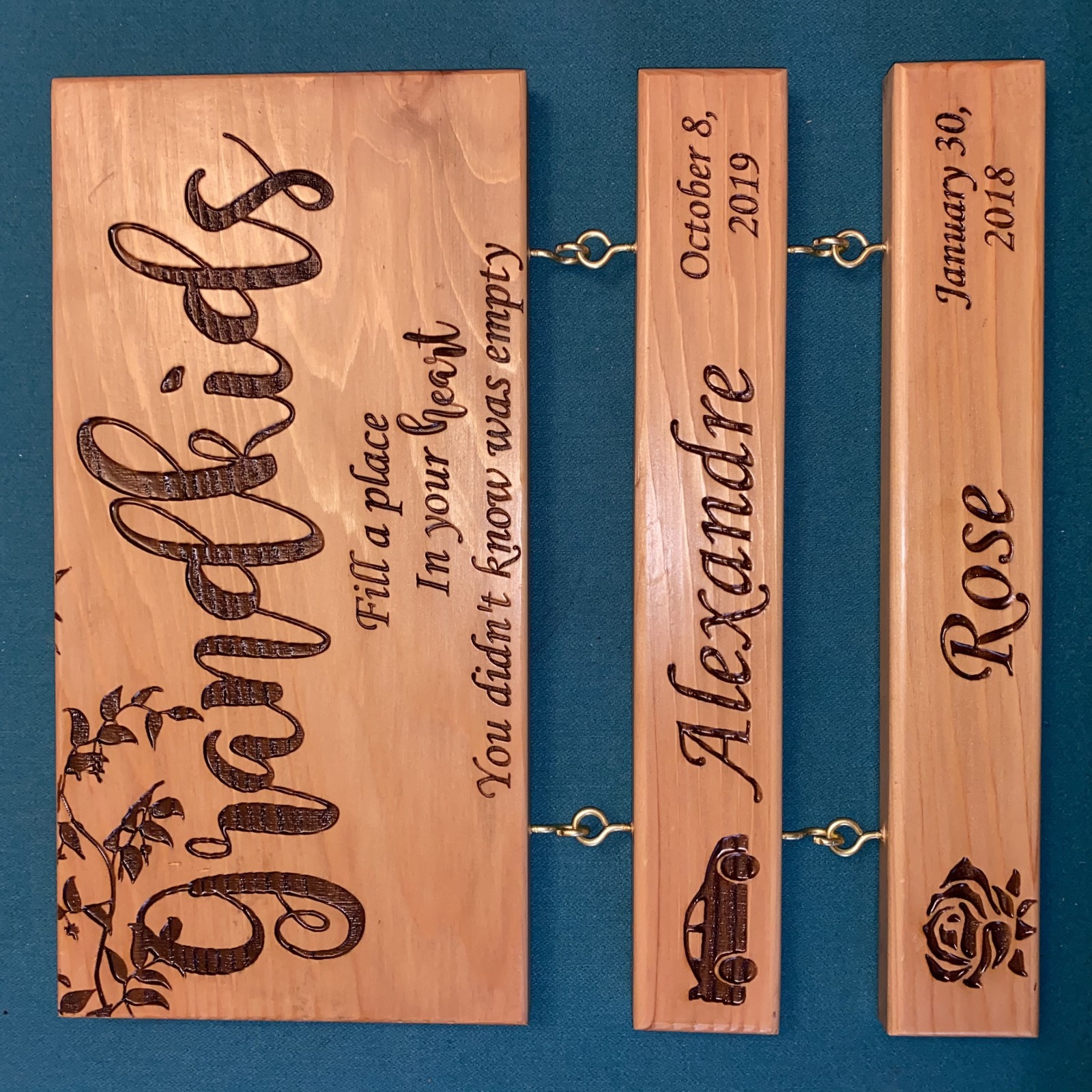Wooden signs cut and engraved with a laser