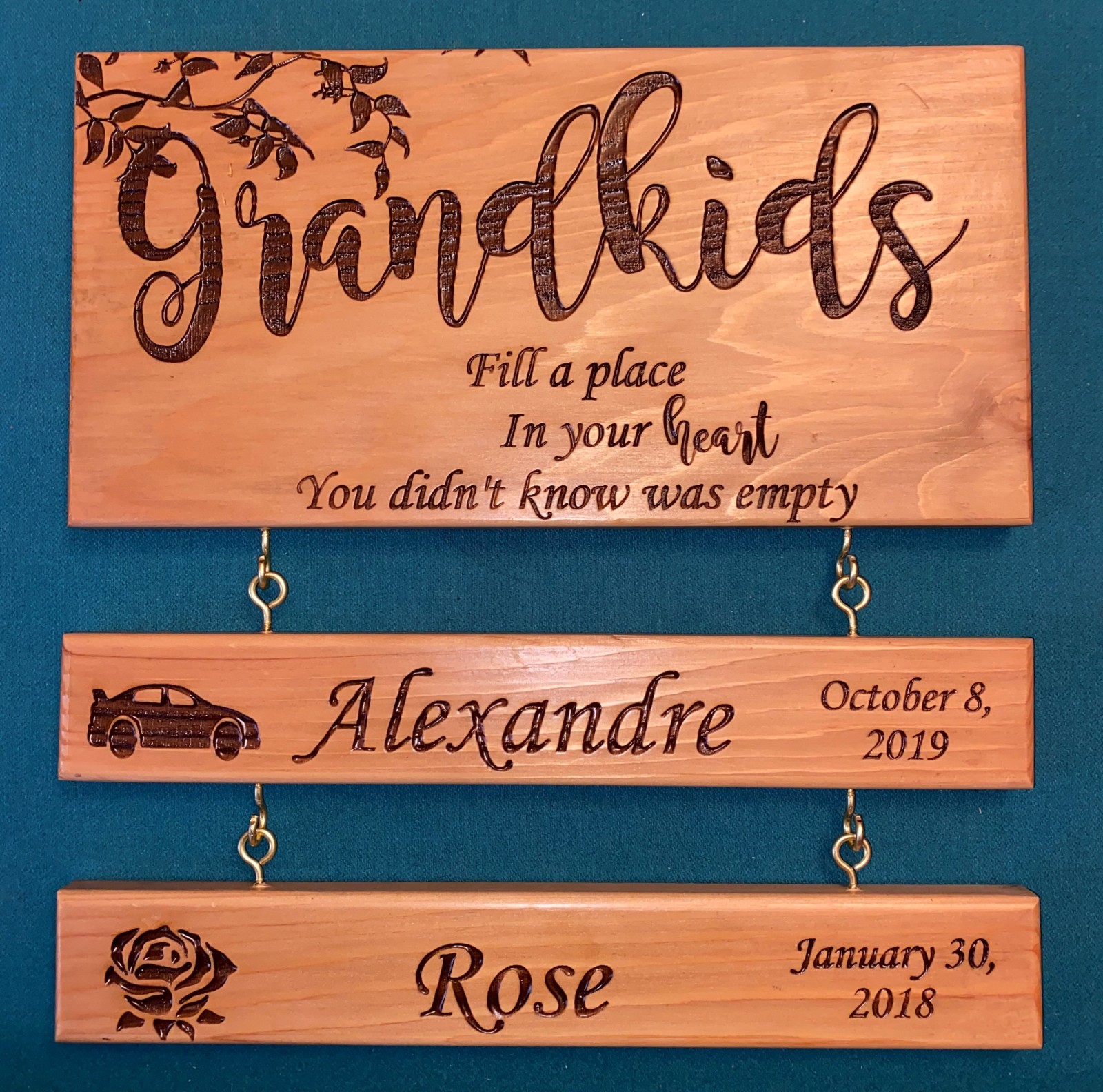 Wooden signs cut and engraved with a laser