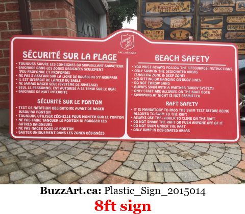 Custom UV stabalized plastic outdoor signs - Buzz Art