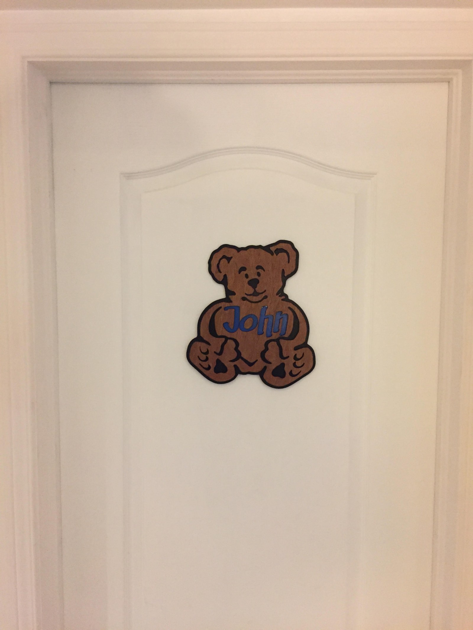 Wood baby room teddy bear door sign teddy bear