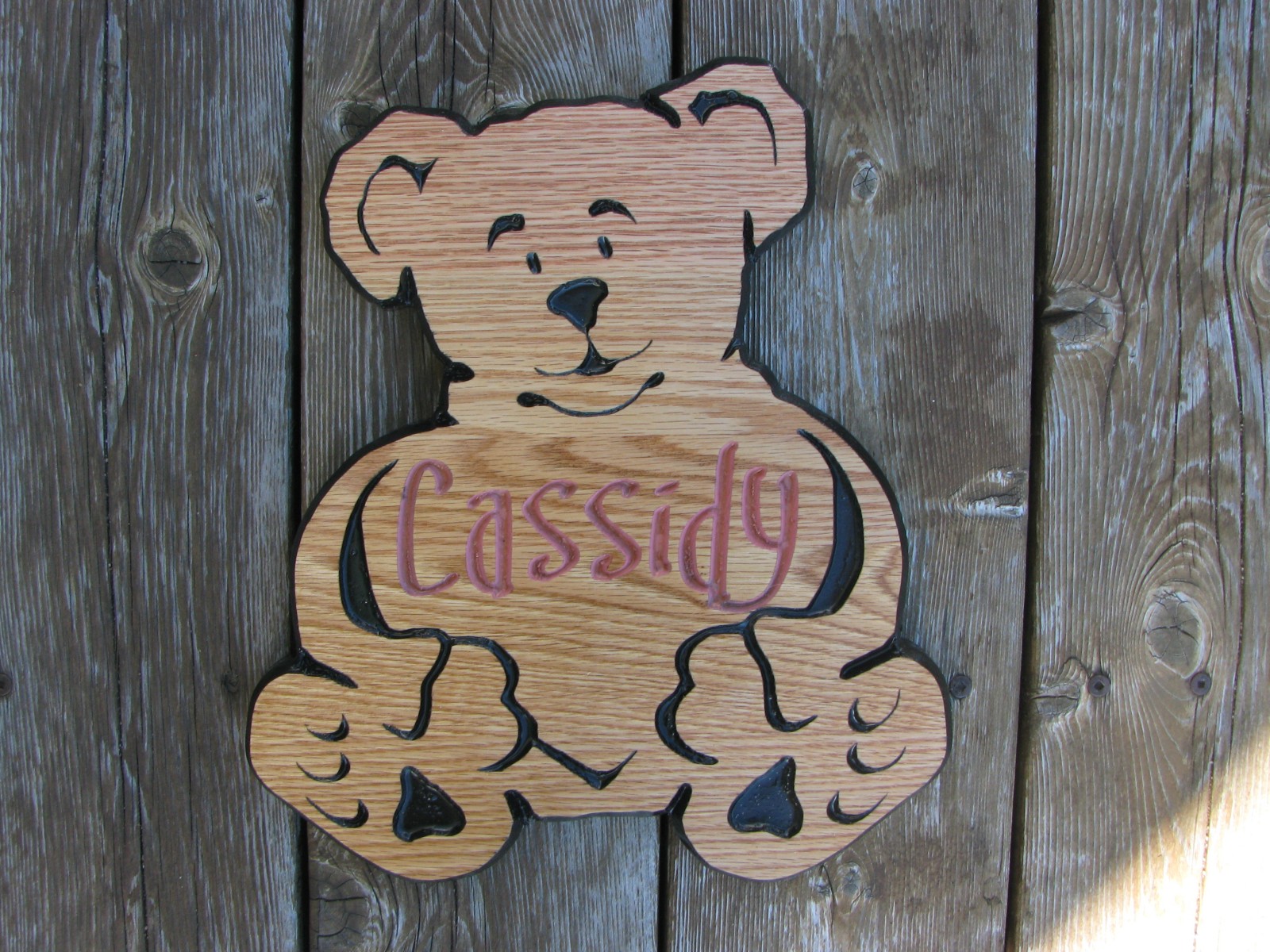 Wood baby room teddy bear door sign teddy bear