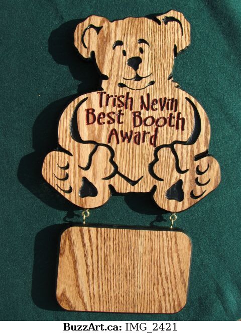 Wood baby room teddy bear door sign teddy bear - Buzz Art