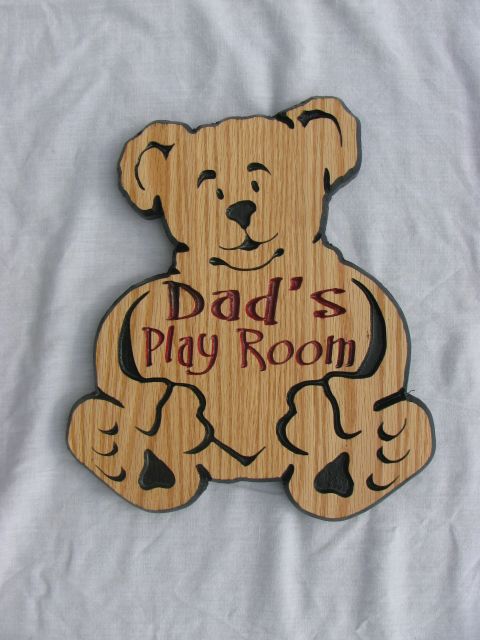 Wood baby room teddy bear door sign teddy bear