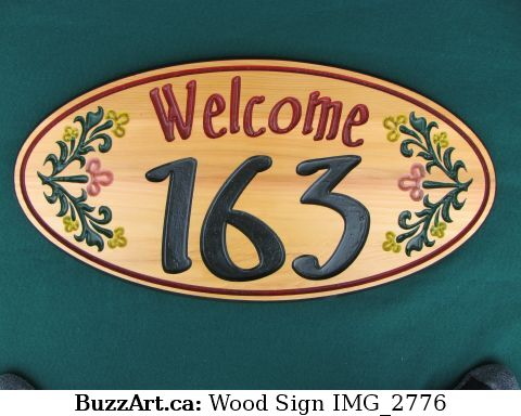 Wood Engraved Custom Address Signs - Buzz Art